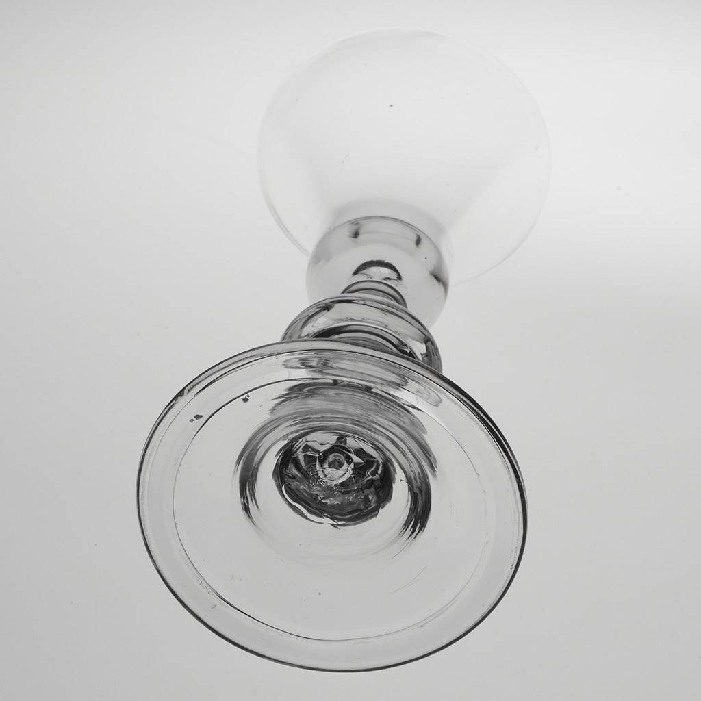 Georgian Baluster Wine Glass with Annulated Knop c1720