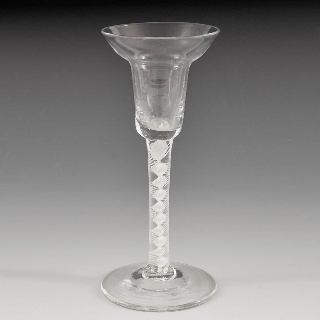 Georgian Wine Glass with Opaque Twist Stem c1760