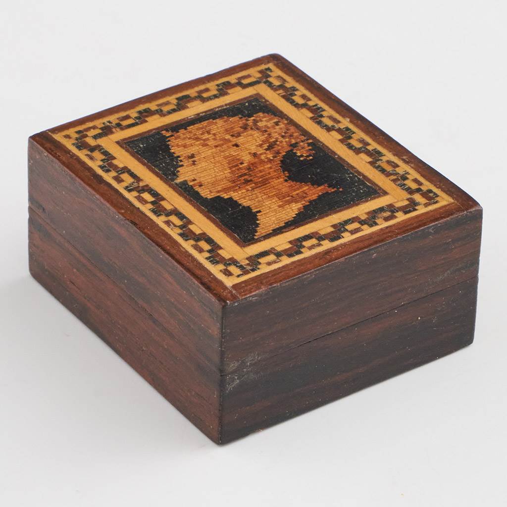 Tunbridge Ware Mosaic Stamp Box c1870