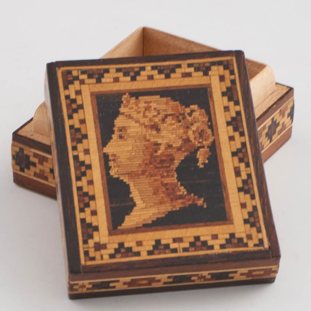 Tunbridge Ware Mosaic Stamp Box c1870