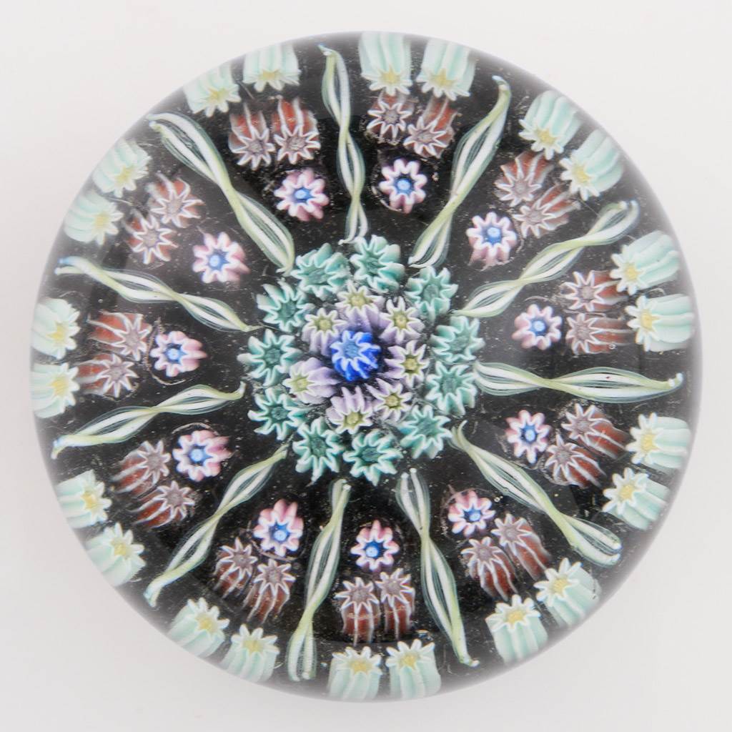 A Perthshire Eleven Spoke Radial PP2 Deep Amethyst Ground Paperweight ...