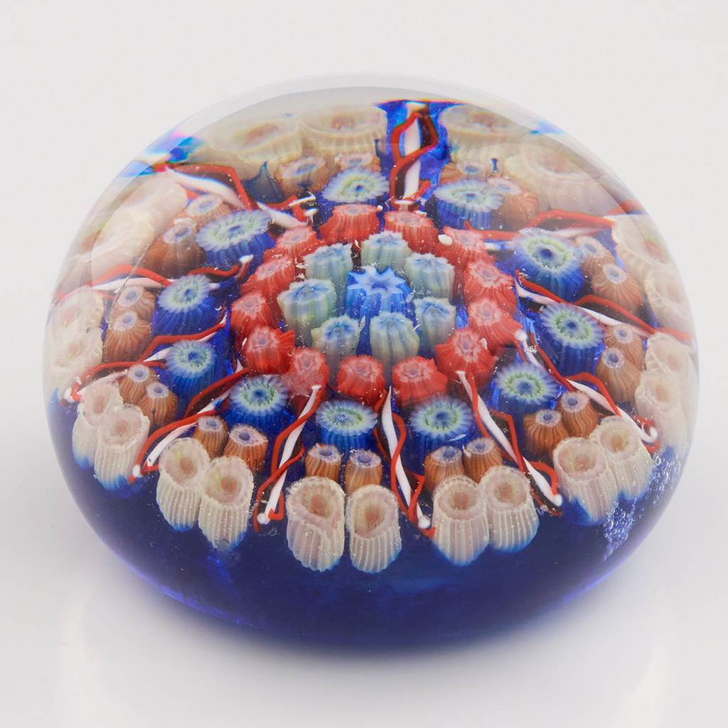 Perthshire Paperweight Eleven Spoke Radial PP2 Blue Ground