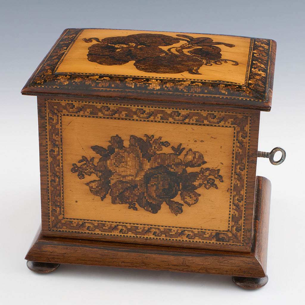 Tunbridge Ware Three Drawer Table Cabinet c1860