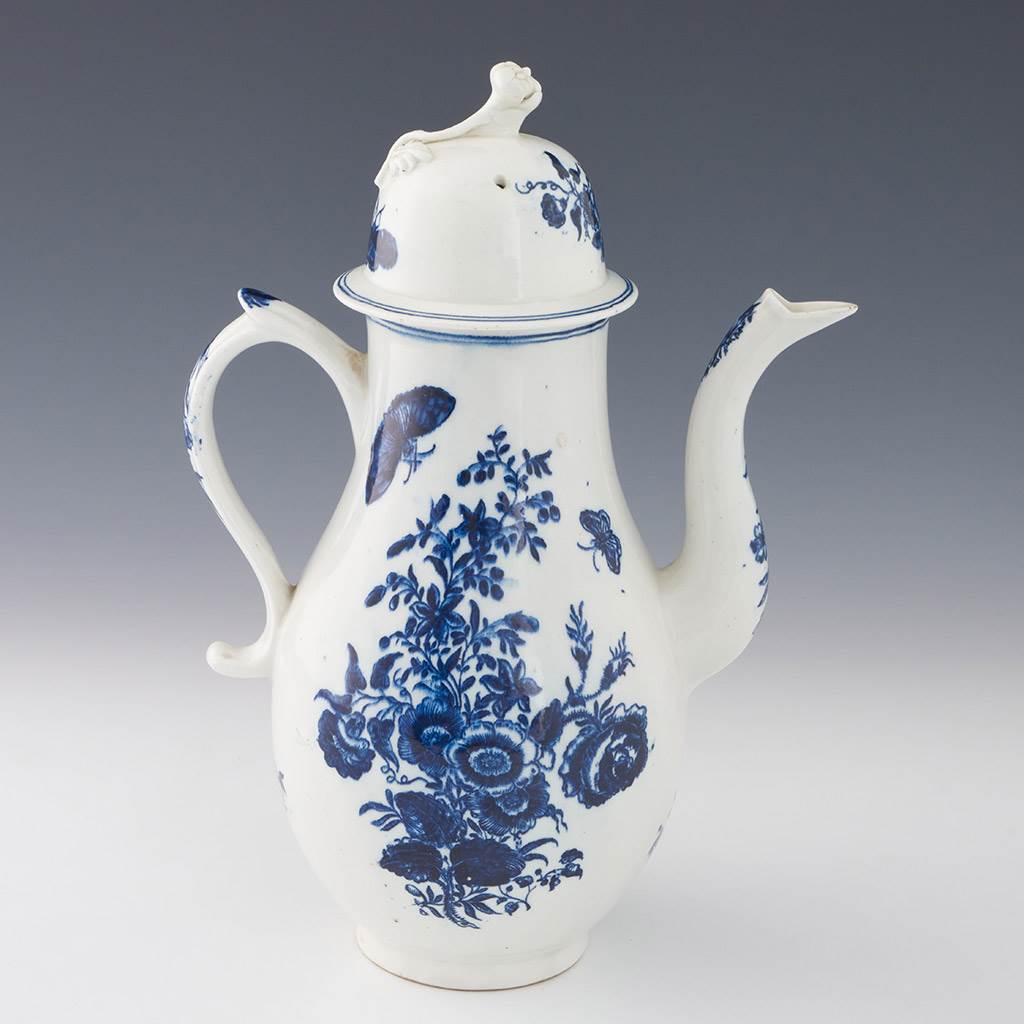 Lowestoft Porcelain Coffee Pot 1775-80