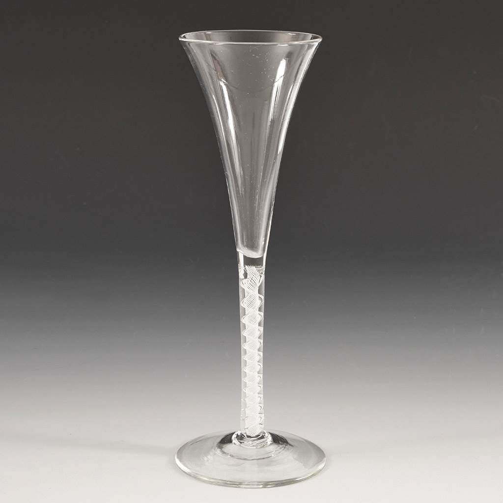 A Georgian Mixed Twist Stem Champagne Flute c1765