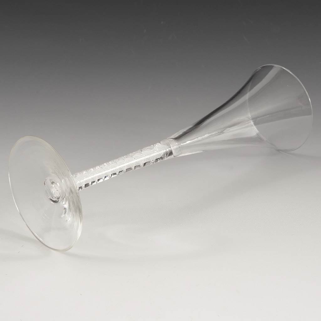 A Georgian Mixed Twist Stem Champagne Flute c1765