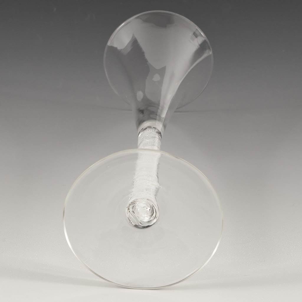 A Georgian Mixed Twist Stem Champagne Flute c1765