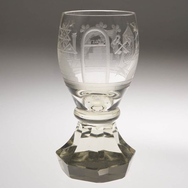 Profusely Engraved Masonic Firing Glass c1870