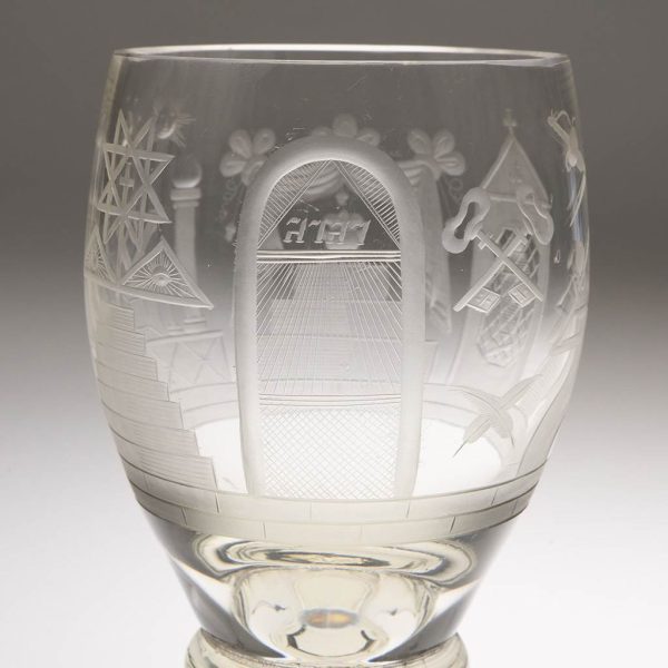 Profusely Engraved Masonic Firing Glass c1870