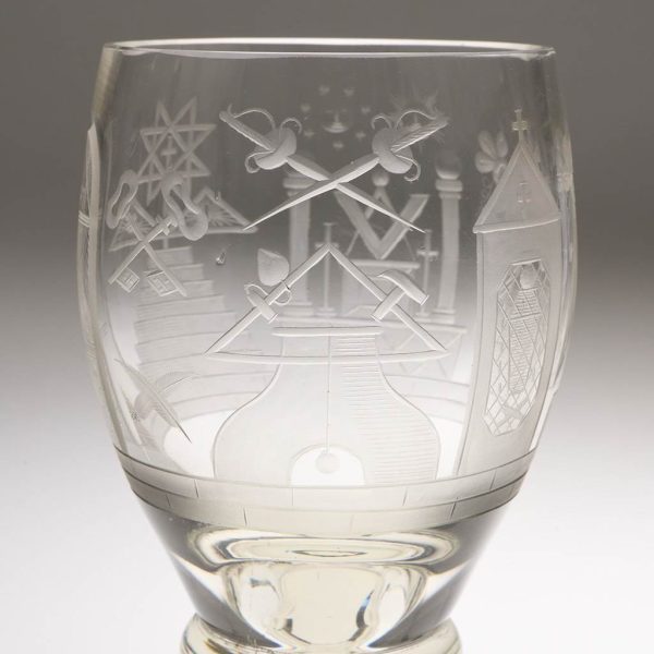 Profusely Engraved Masonic Firing Glass c1870