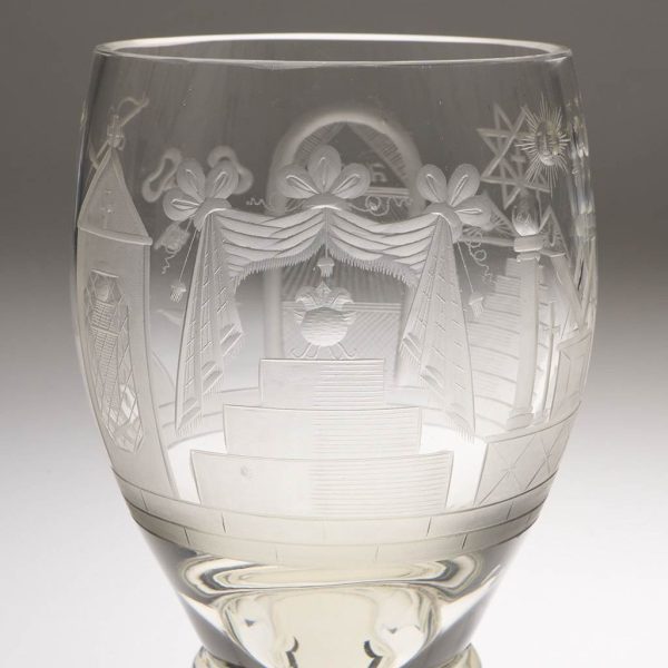 Profusely Engraved Masonic Firing Glass c1870
