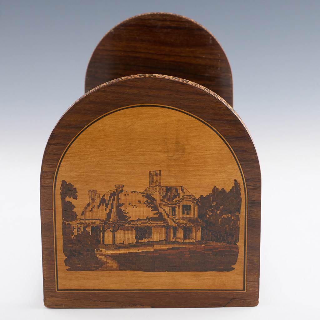 Tunbridge Ware Bookslide Featuring Glena Cottage Killarney c1880