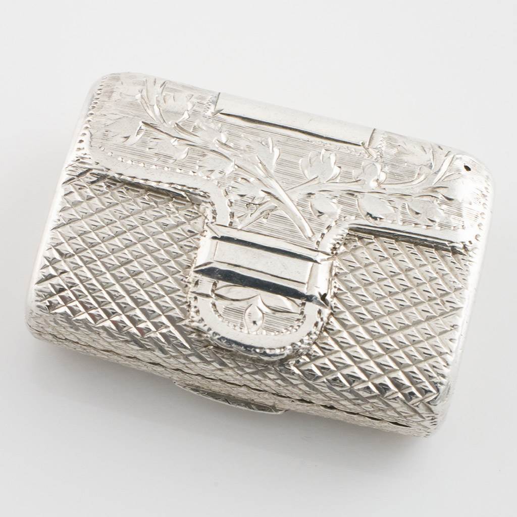 A Very Fine Samuel Pemberton Sterling Silver Purse Vinaigrette 1816
