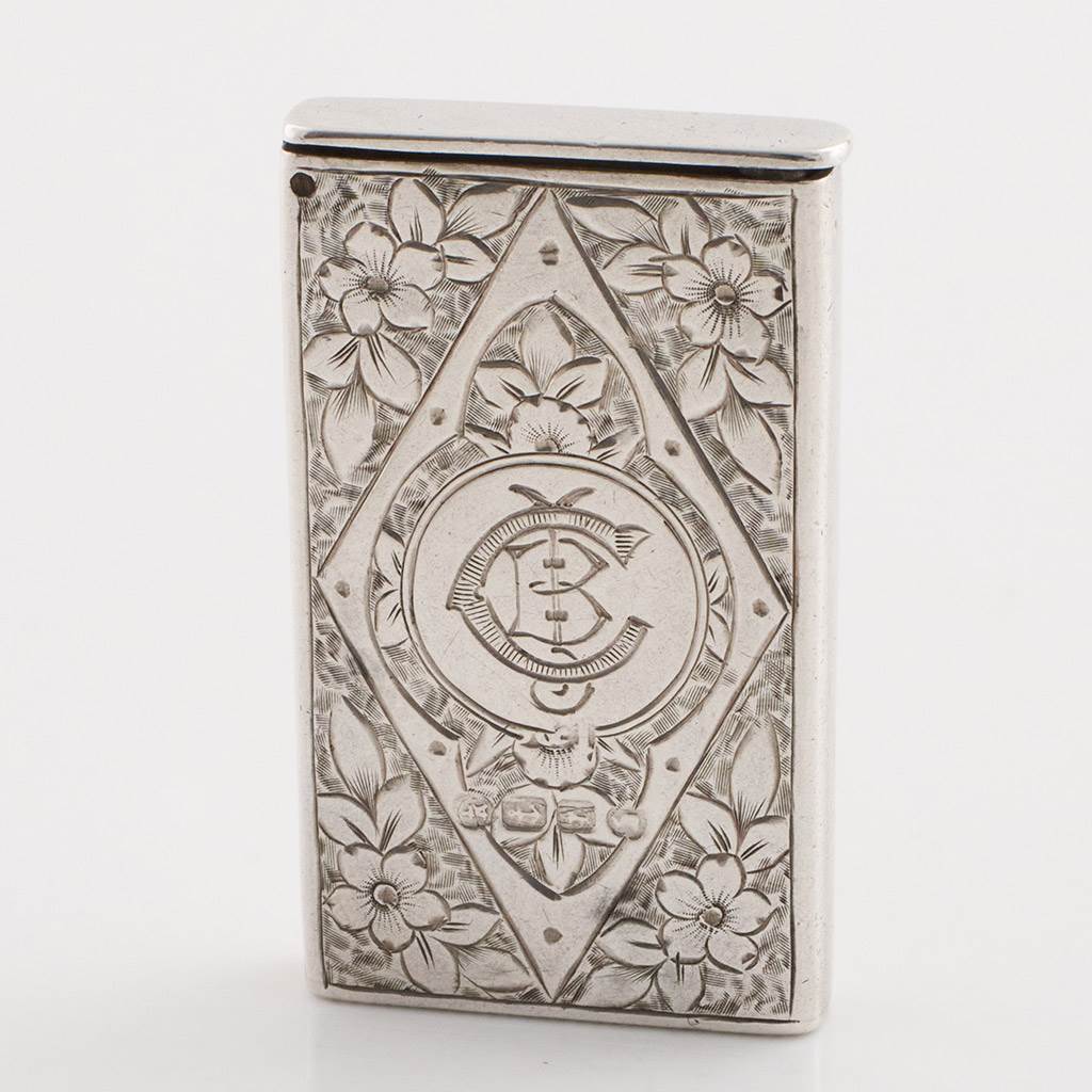 Sterling Silver Vesta Case Birmingham 1884
