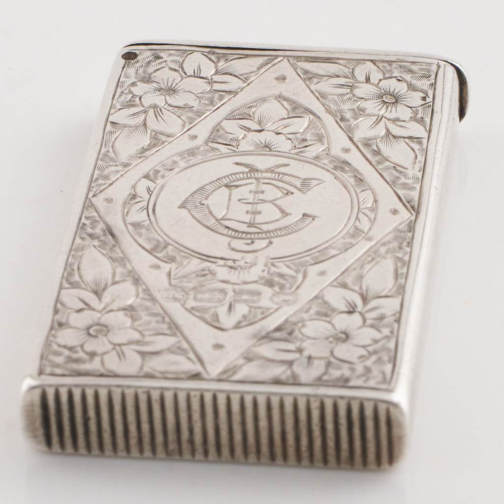 Sterling Silver Vesta Case Birmingham 1884