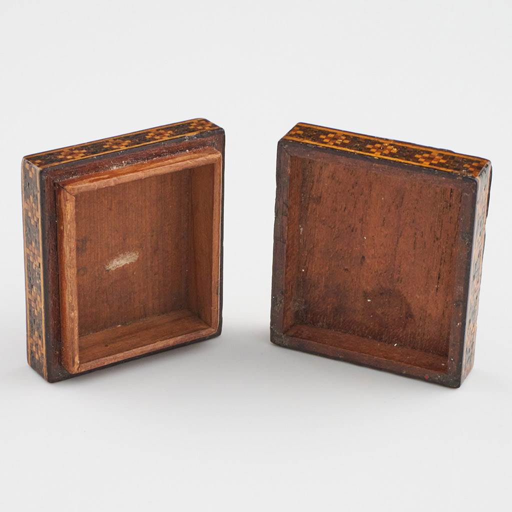 Tunbridge Ware Queen Victoria Micro Mosaic Postage Stamp Box c1860