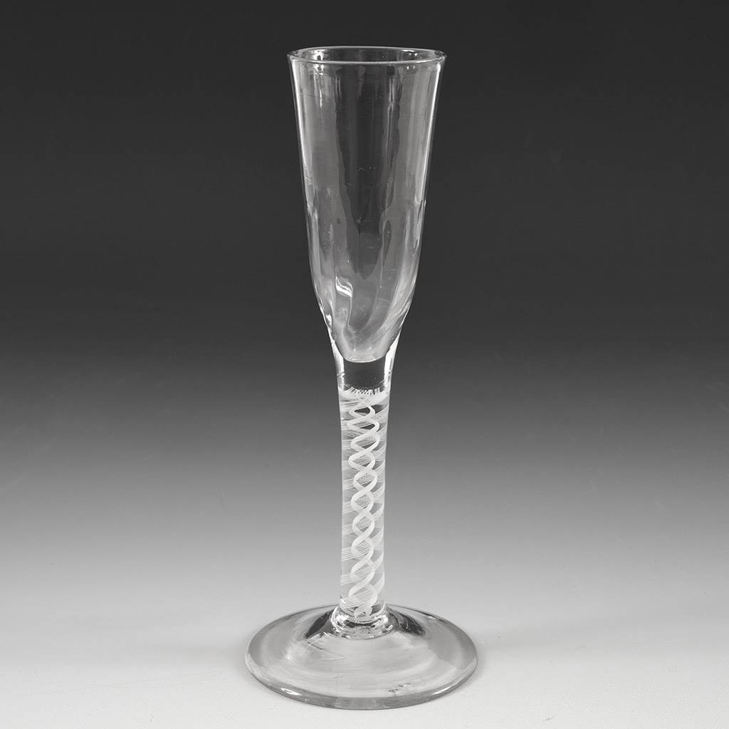 Georgian Ratafia Glass with Opaque Twist Stem c1760