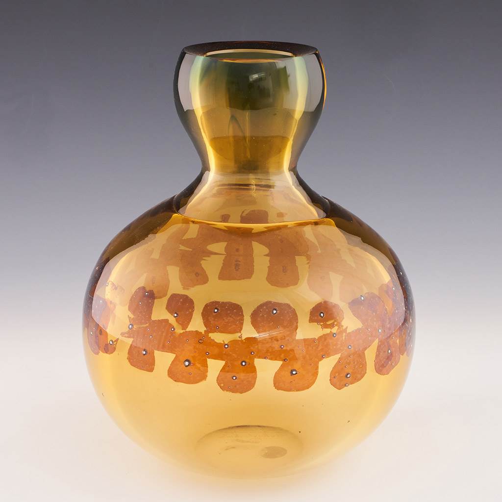 Pavel Hlava Czech Art Glass Gourd Vase c1970
