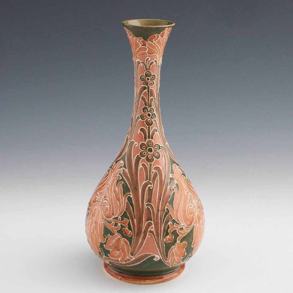 Rare William Moorcroft Florian Ware Iris Pattern Vase c1900