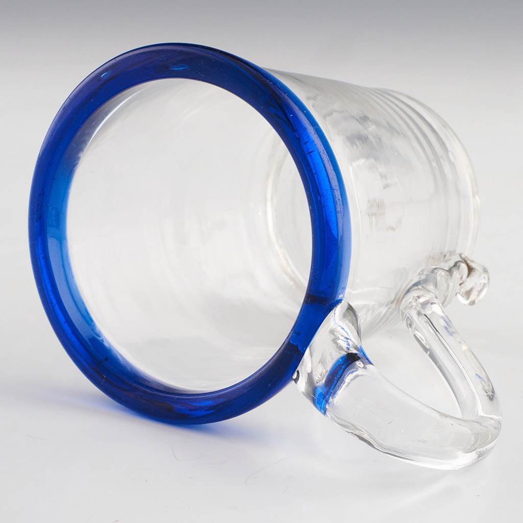 Georgian Glass Punch Cup with Blue Rim c1815