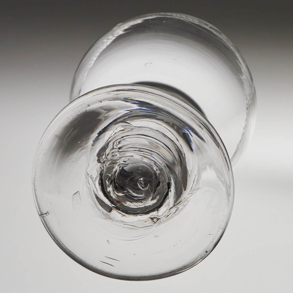 Engraved Incurved Bucket Bowl Irish Glass Rummer c1820