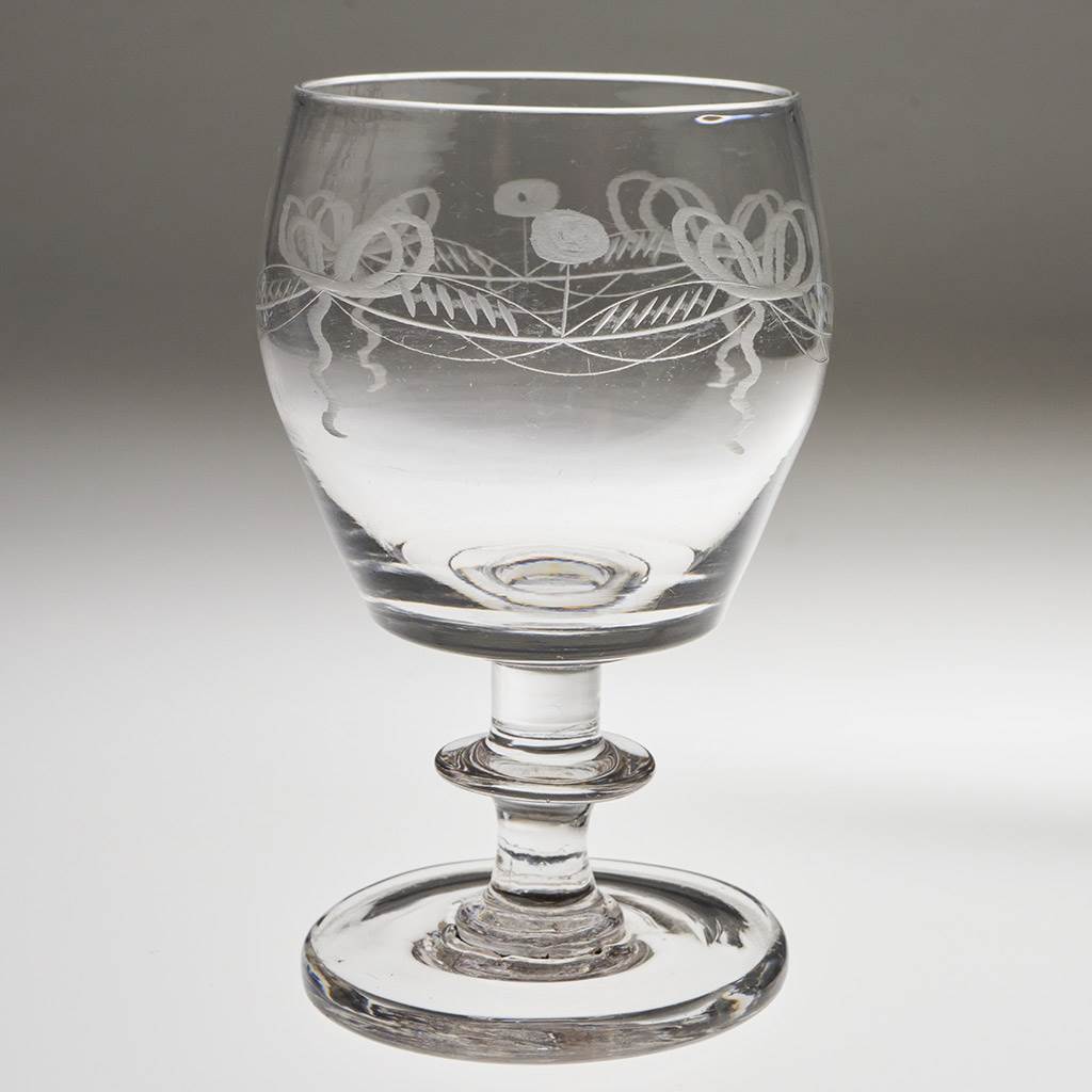 Bucket Bowl Irish Glass Rummer c1820