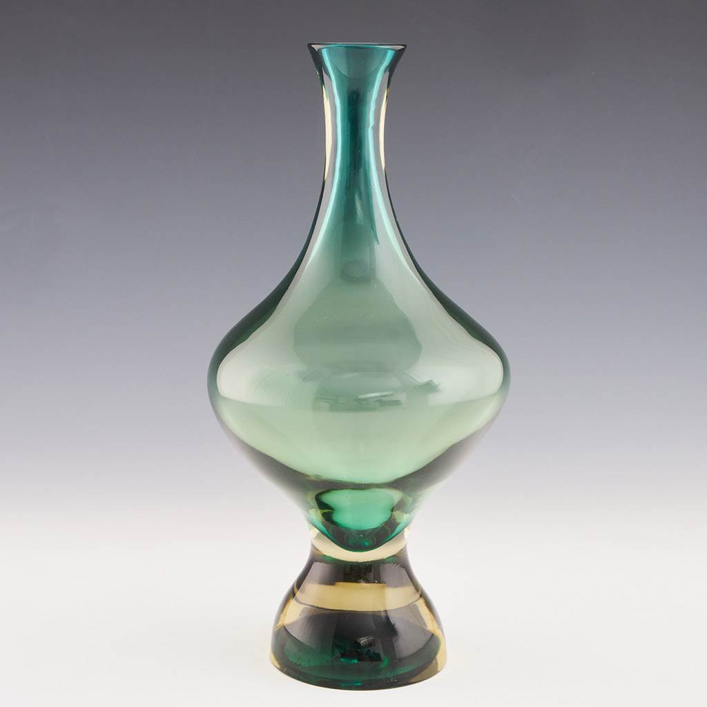 Seguso Sommerso Glass Bottle Vase Murano c1965