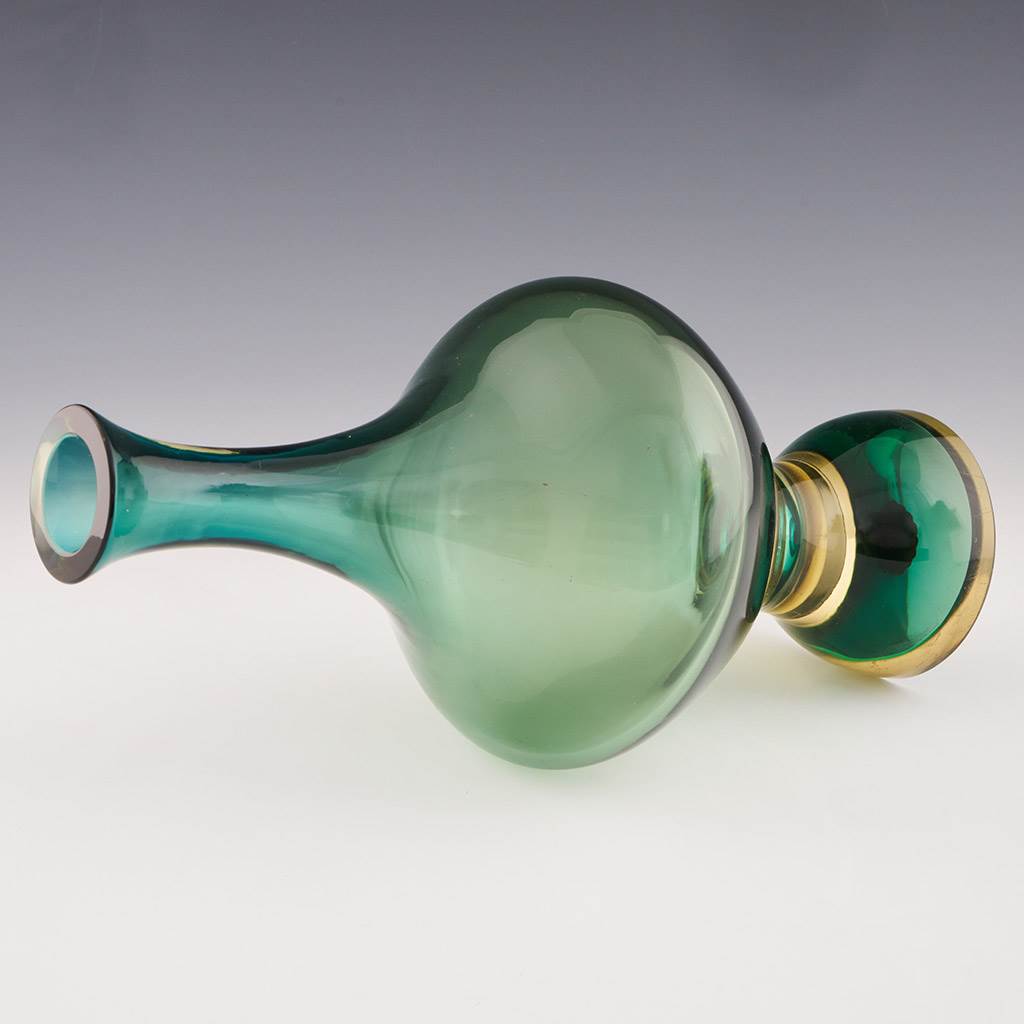 Seguso Sommerso Glass Bottle Vase Murano c1965