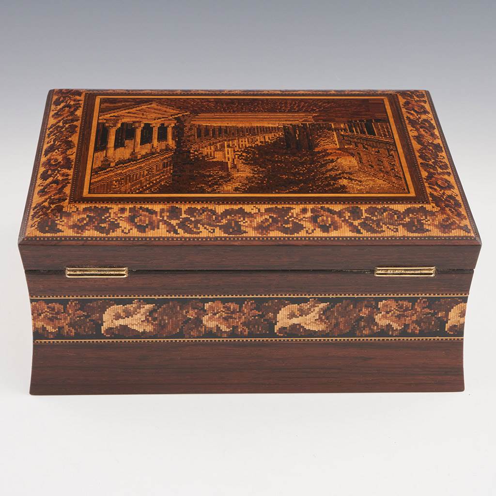 Tunbridge Ware Stationery Box Depicting The Pantiles by Henry Hollamby ...