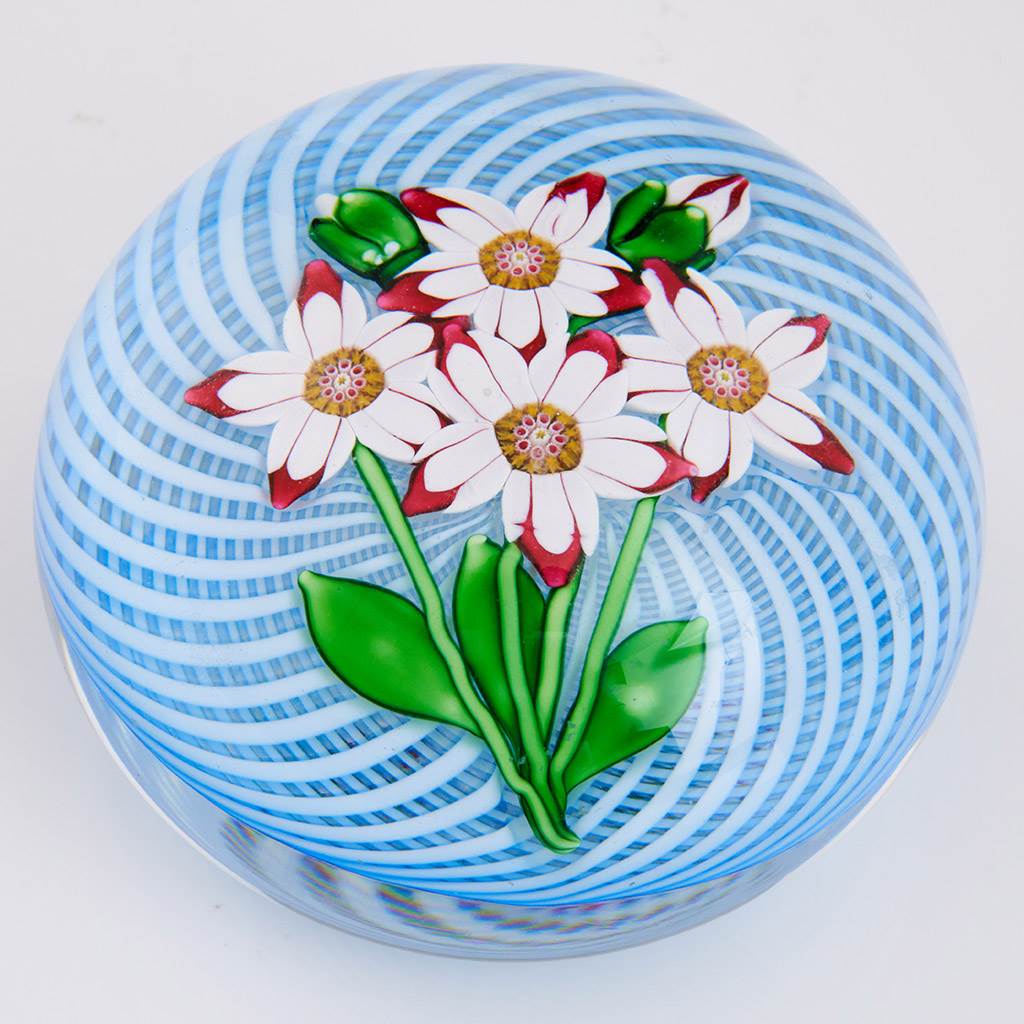 A St Louis Lampwork Flowers Paperweight 1985