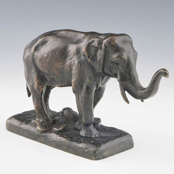 Bronze Sculpture Asian Elephant by Alfred Barye c1860