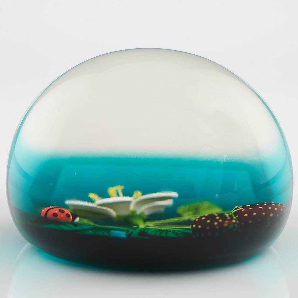 William Manson Paperweight Depicting Strawberries 1992