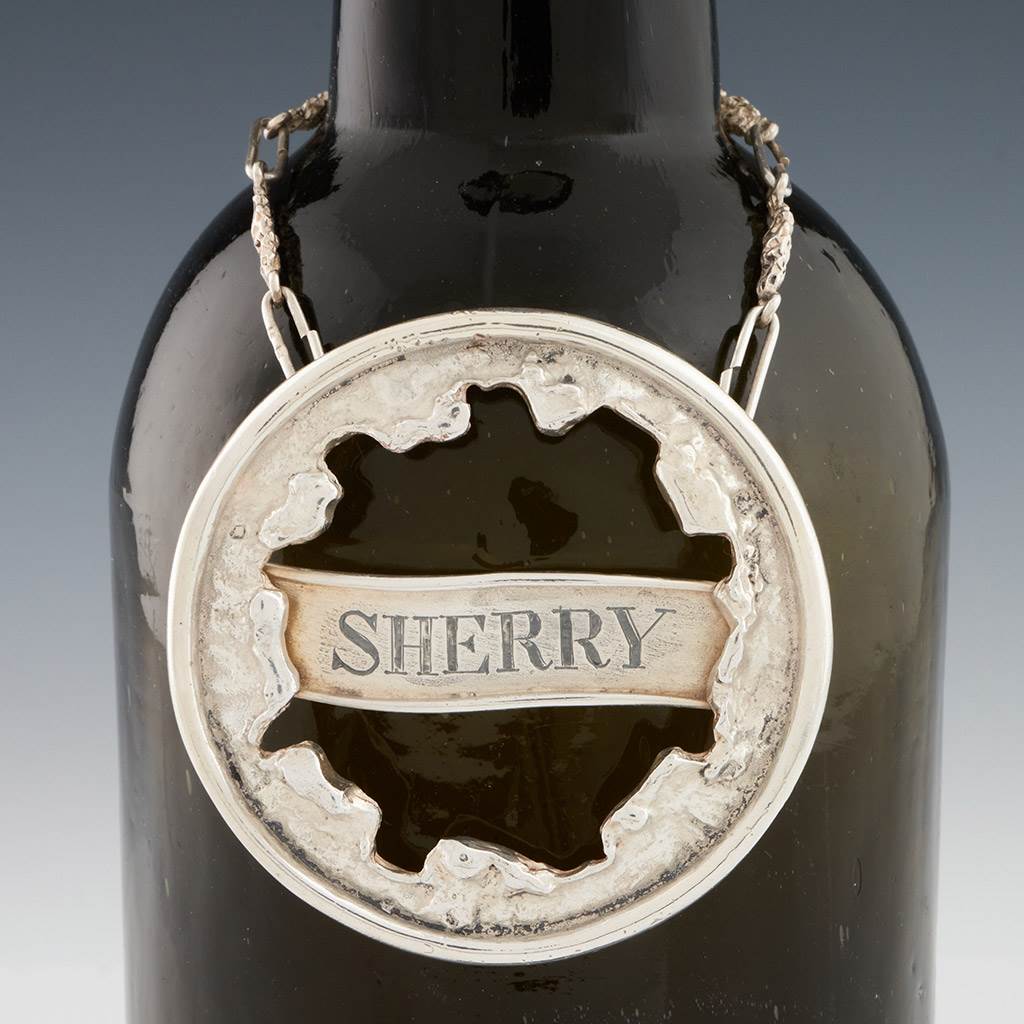 Britannia Silver Wine Labels for Port and Sherry London 1967