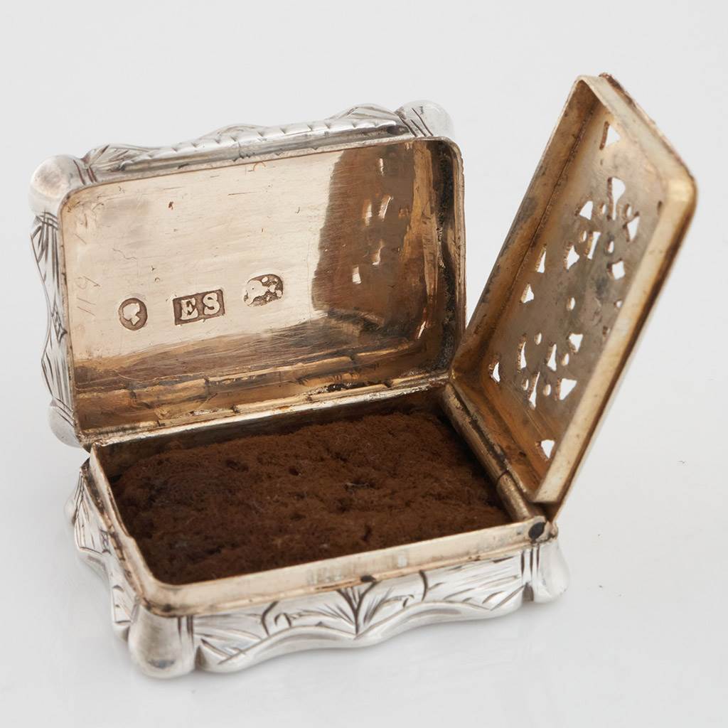 Edward Smith Sterling Silver Vinaigrette Birmingham 1856