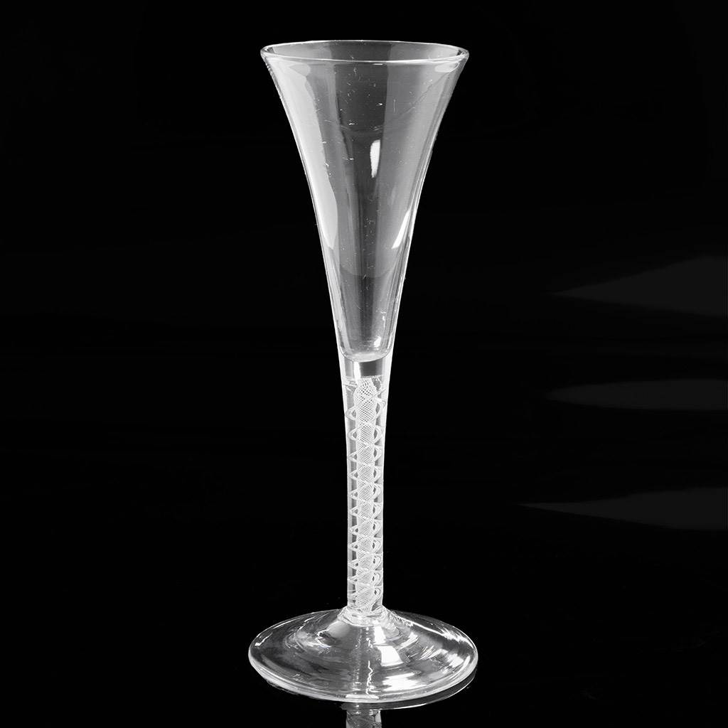 Georgian Ale Glass or Champagne with Mixed Twist Stem c1760