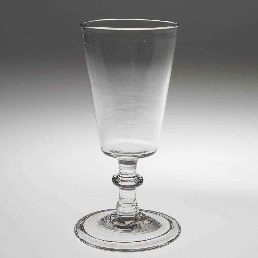 Georgian Ale Glass With Bucket Bowl and Folded Foot c1820