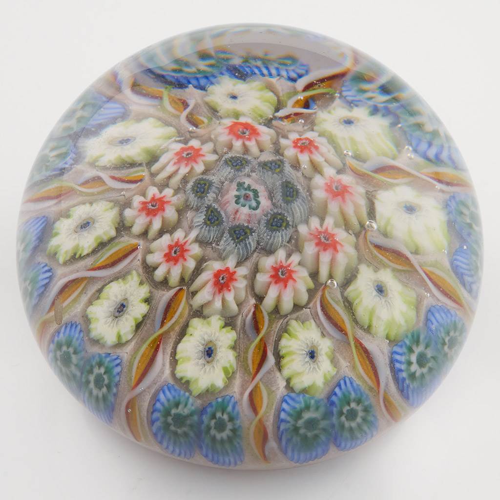 Vasart Nine Spoke Radial Paperweight c1960