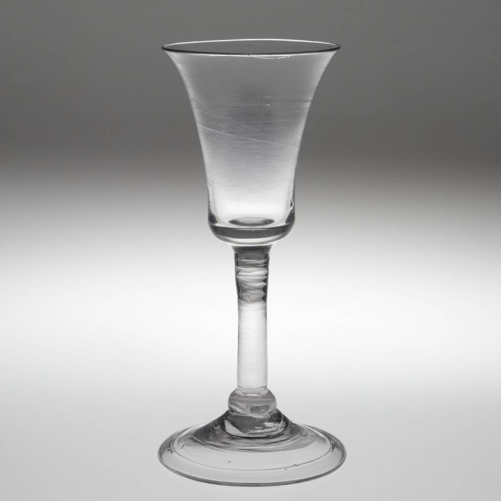 Georgian Bell Bowl Balustroid Wine Glass c1745