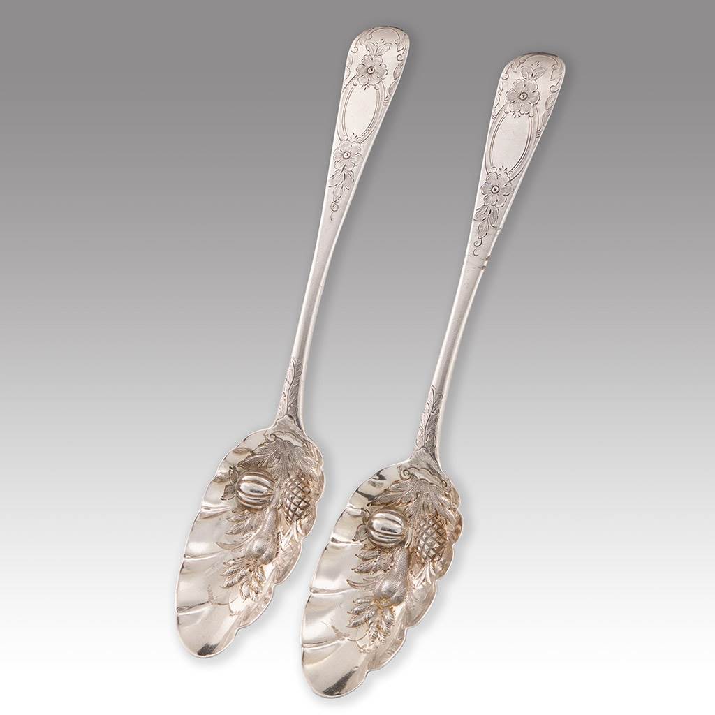 Pair of Sterling Silver Berry Spoons London 1753