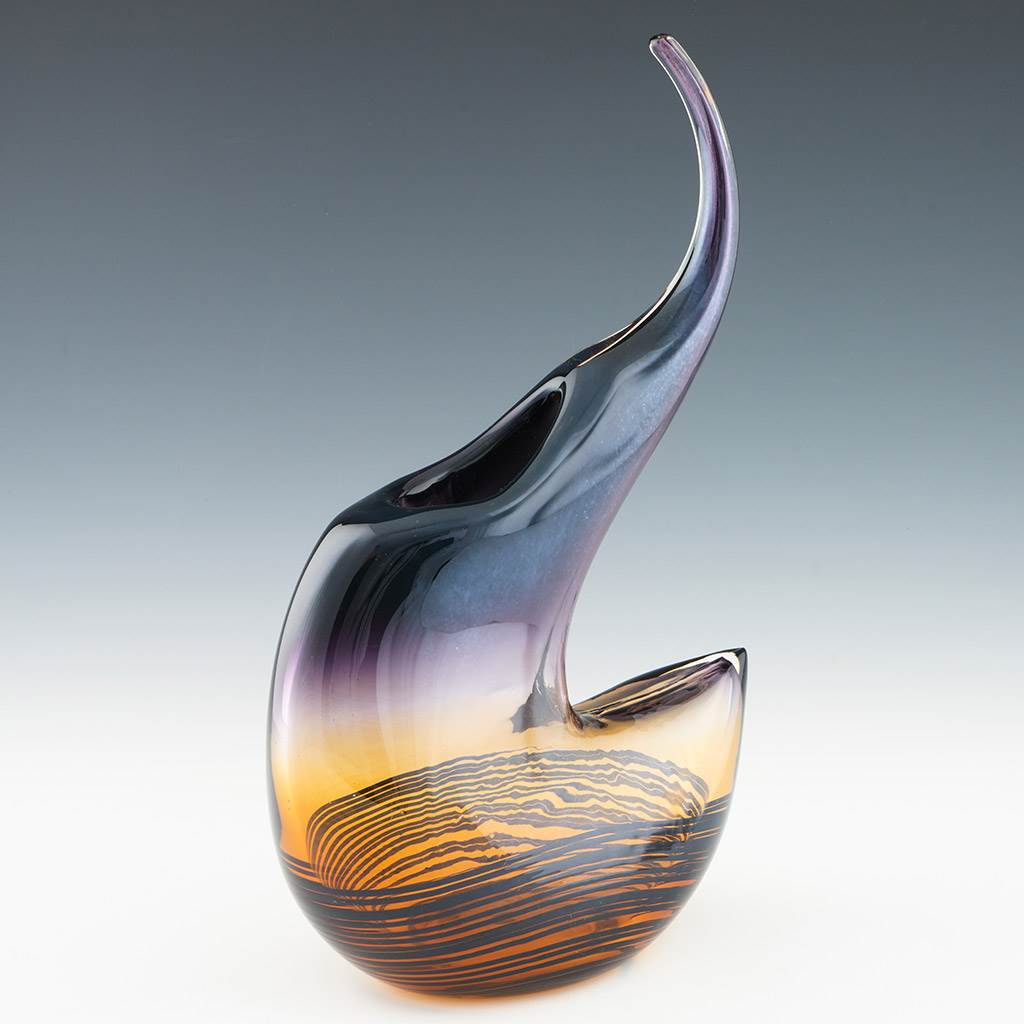 Abstract Avian Form Glass Sculpture