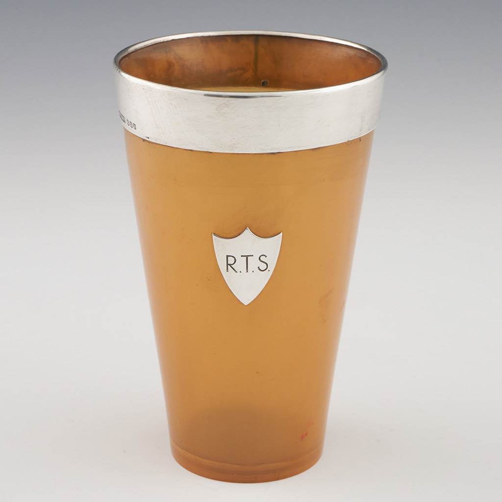 Scottish Silver Topped Horn Beaker Edinburgh 1938