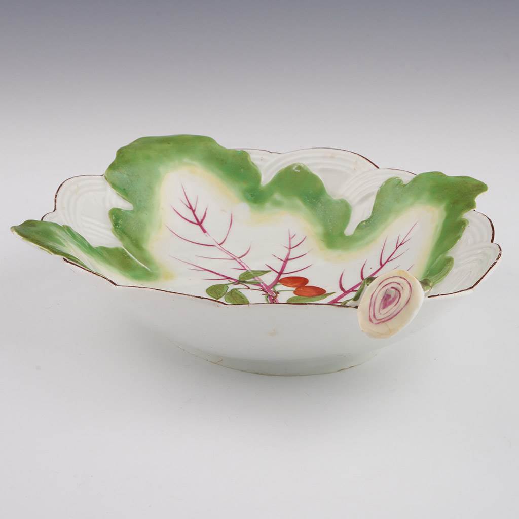 Chelsea Porcelain Fruit Dish with Moulding c1760