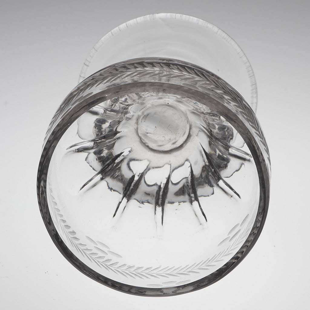 Engraved Georgian Petal Moulded Monteith or Bonnet Glass c1780