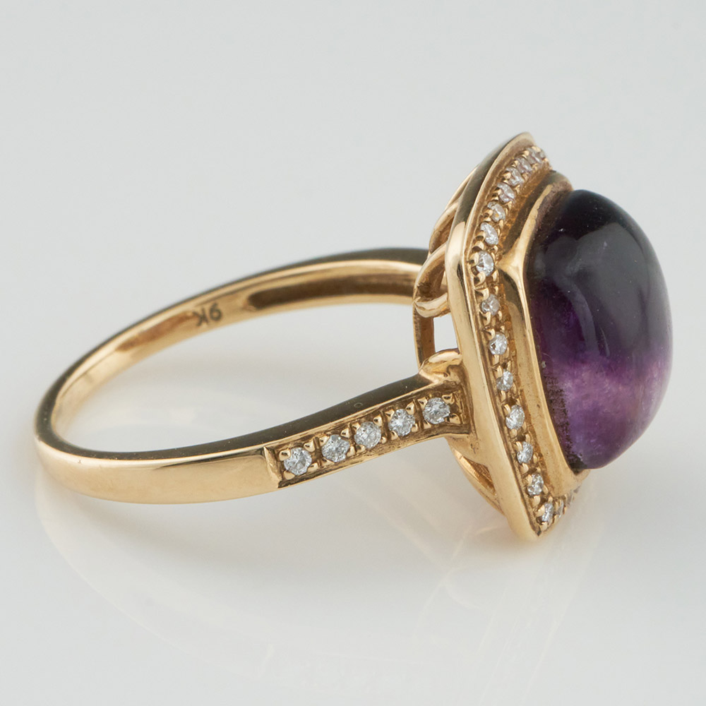Blue John Ring Gold Mounted with Diamonds