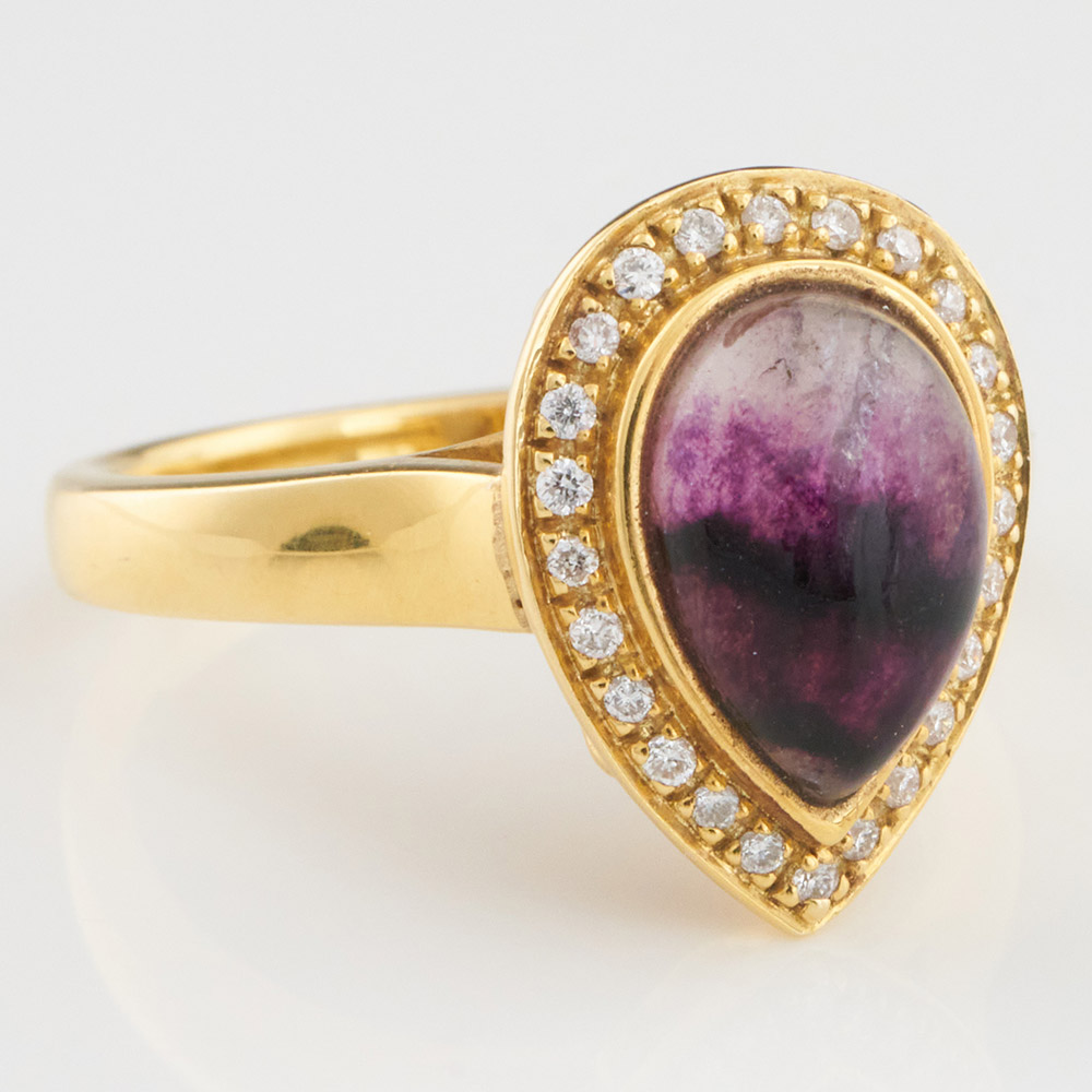 Blue John Ring with Diamonds by C W Sellors