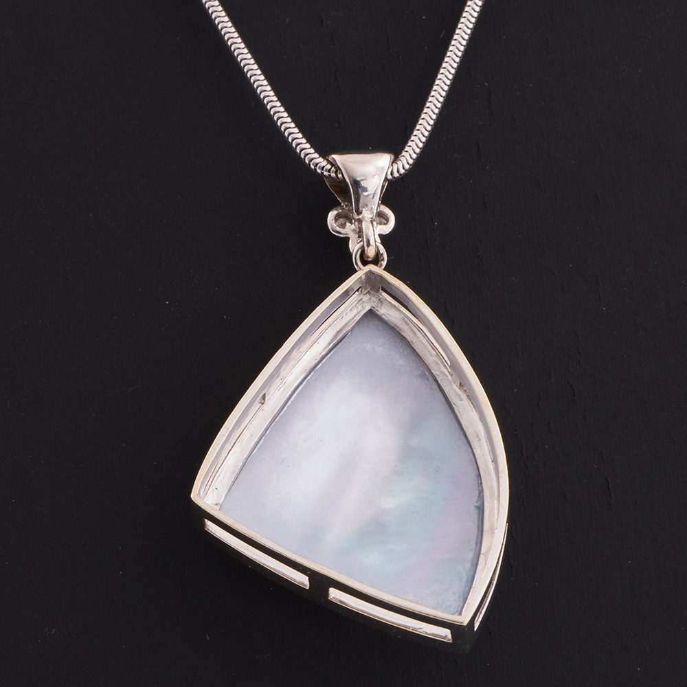 Blue John Pendant and Diamond Necklace with White Gold Chain