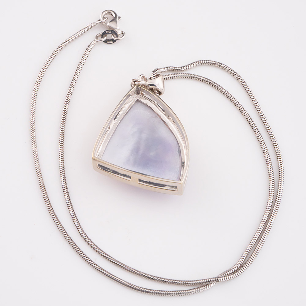 Blue John Pendant and Diamond Necklace with White Gold Chain