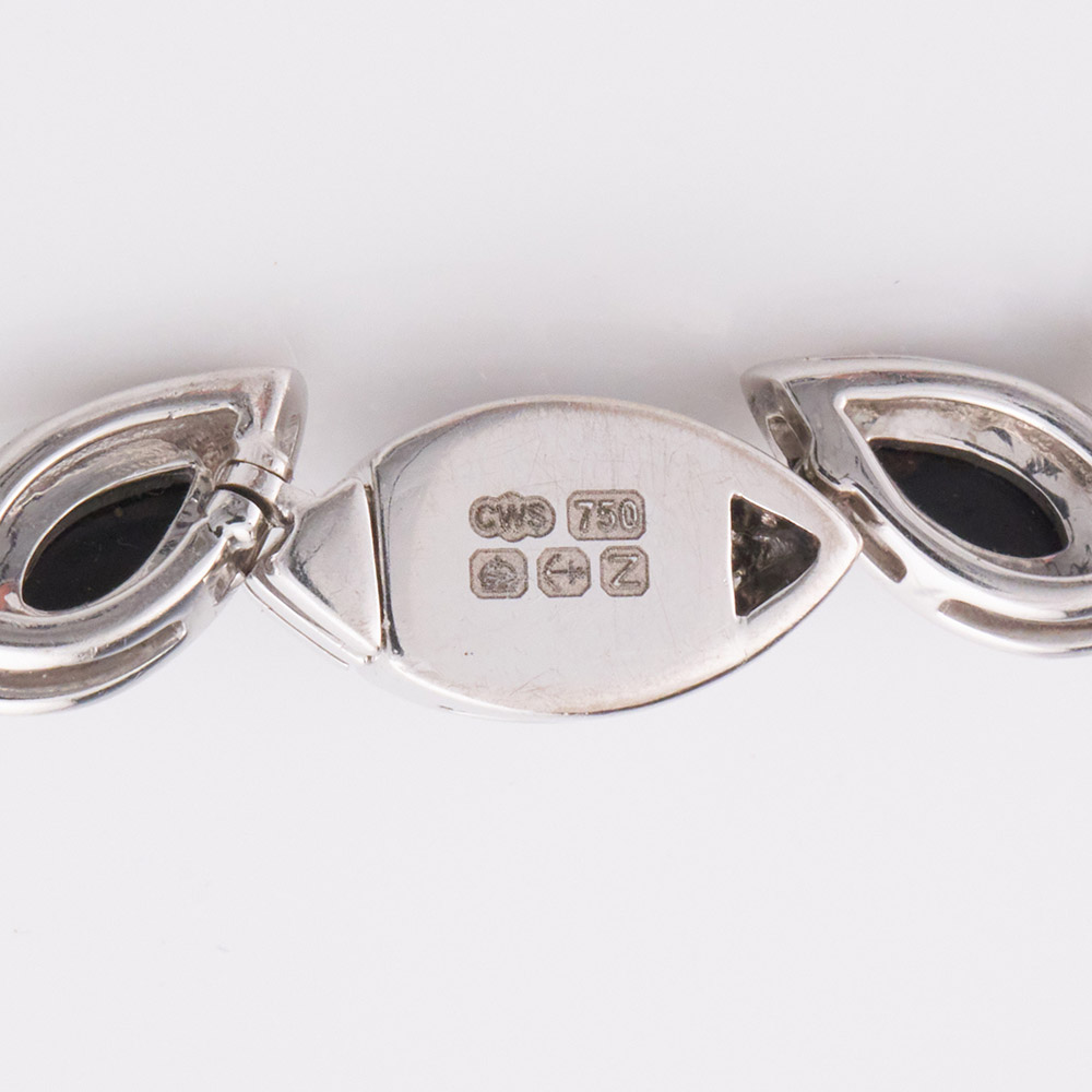 Whitby Jet Necklace with 6.6ct Diamonds Set In White Gold