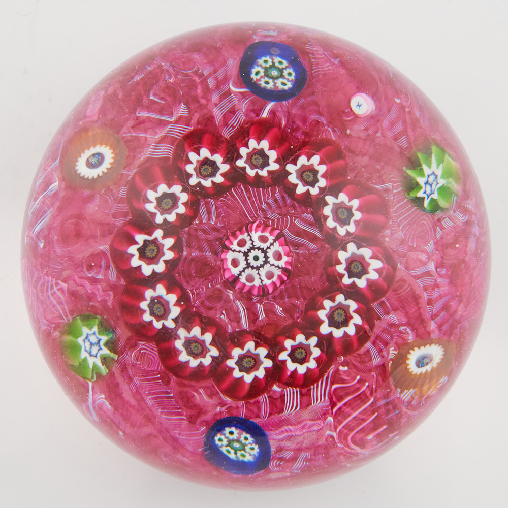 Paul Ysart Paperweight Harland Muslin Ground c1970