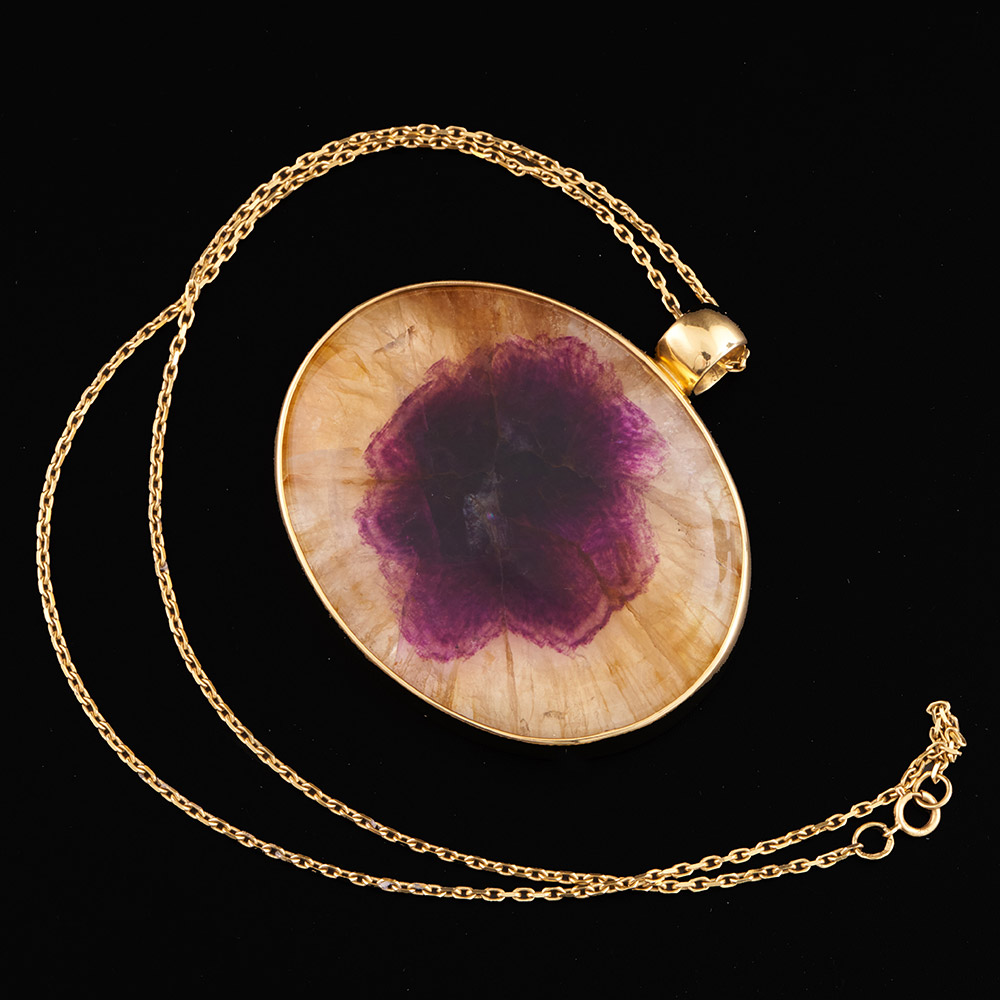 18K Gold and Blue John Necklace